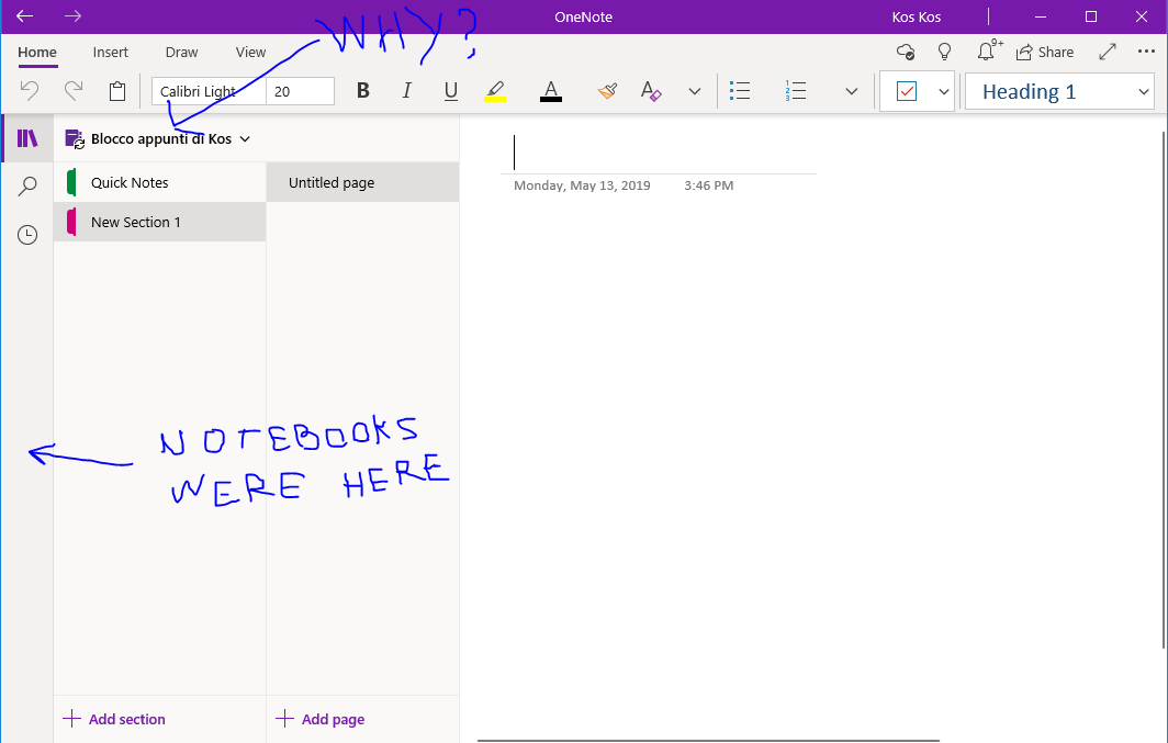 Re: Notebook layout changed - Microsoft Community Hub