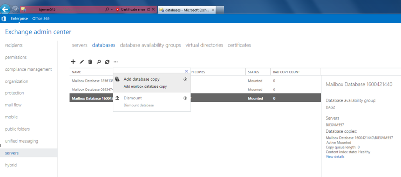 Managing High Availability with the EAC | Microsoft Community Hub