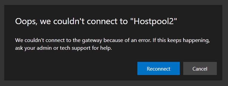 Solution - if you can't connect to WVD desktop and got a message about ...