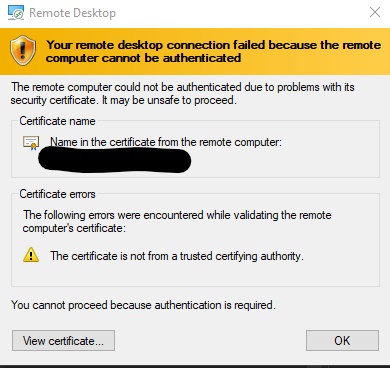 WVD Client Certificate Error | Microsoft Community Hub