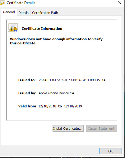 Certificate for authentication error from "edge.activity.windows.com ...