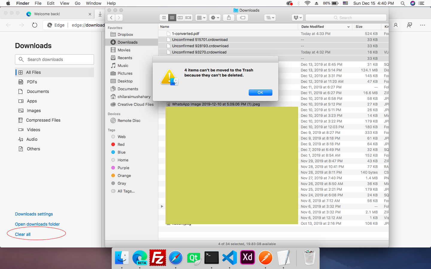 Cannot delete unconfirmed downloads from computer | Microsoft Community Hub