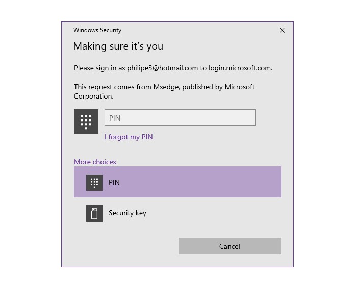 Windows Security popup does not go away with This request comes from ...