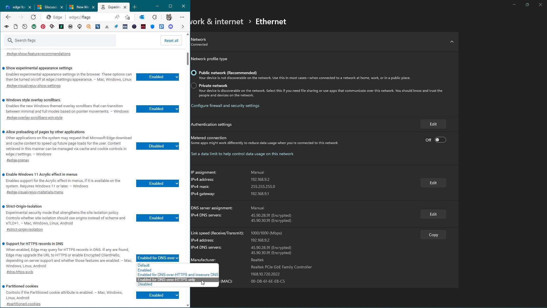 Edge triggers DNS requests ignoring DoH? | Microsoft Community Hub
