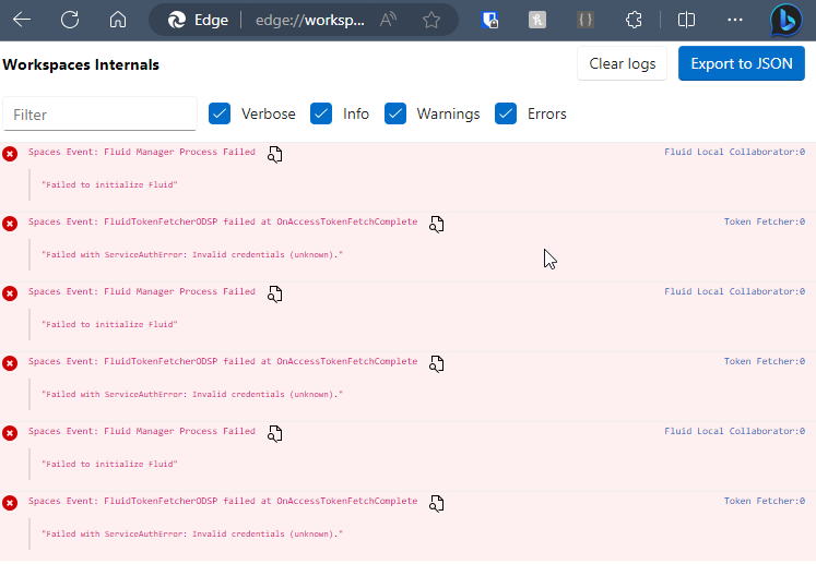 Edge Workspaces error V114 | Microsoft Community Hub