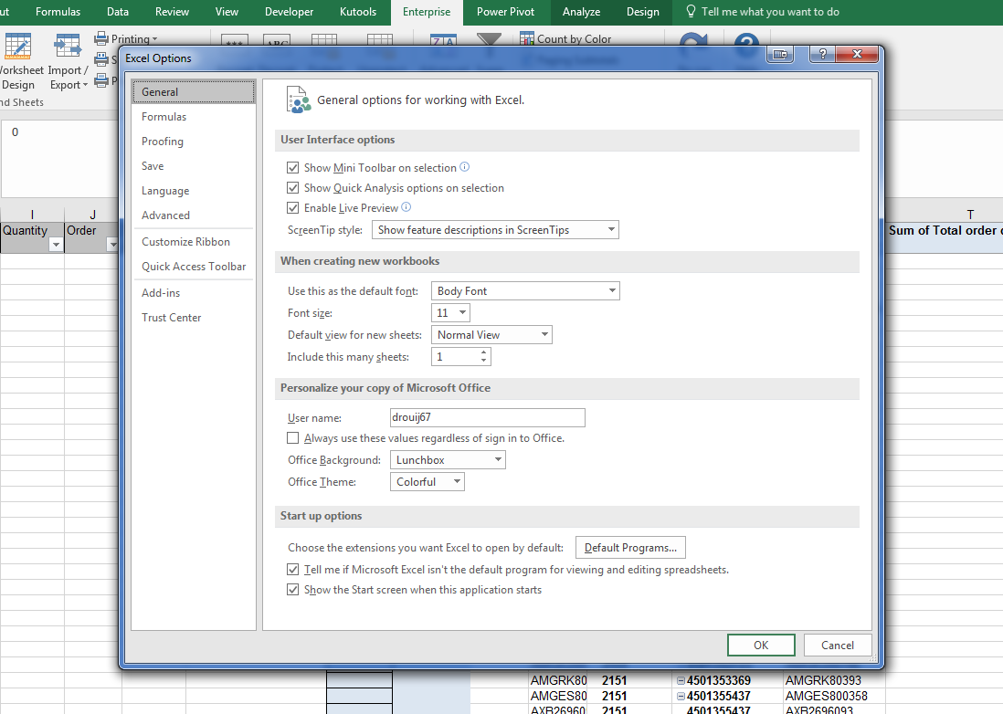 "Data" not an option under excel >file> options. | Microsoft Community Hub