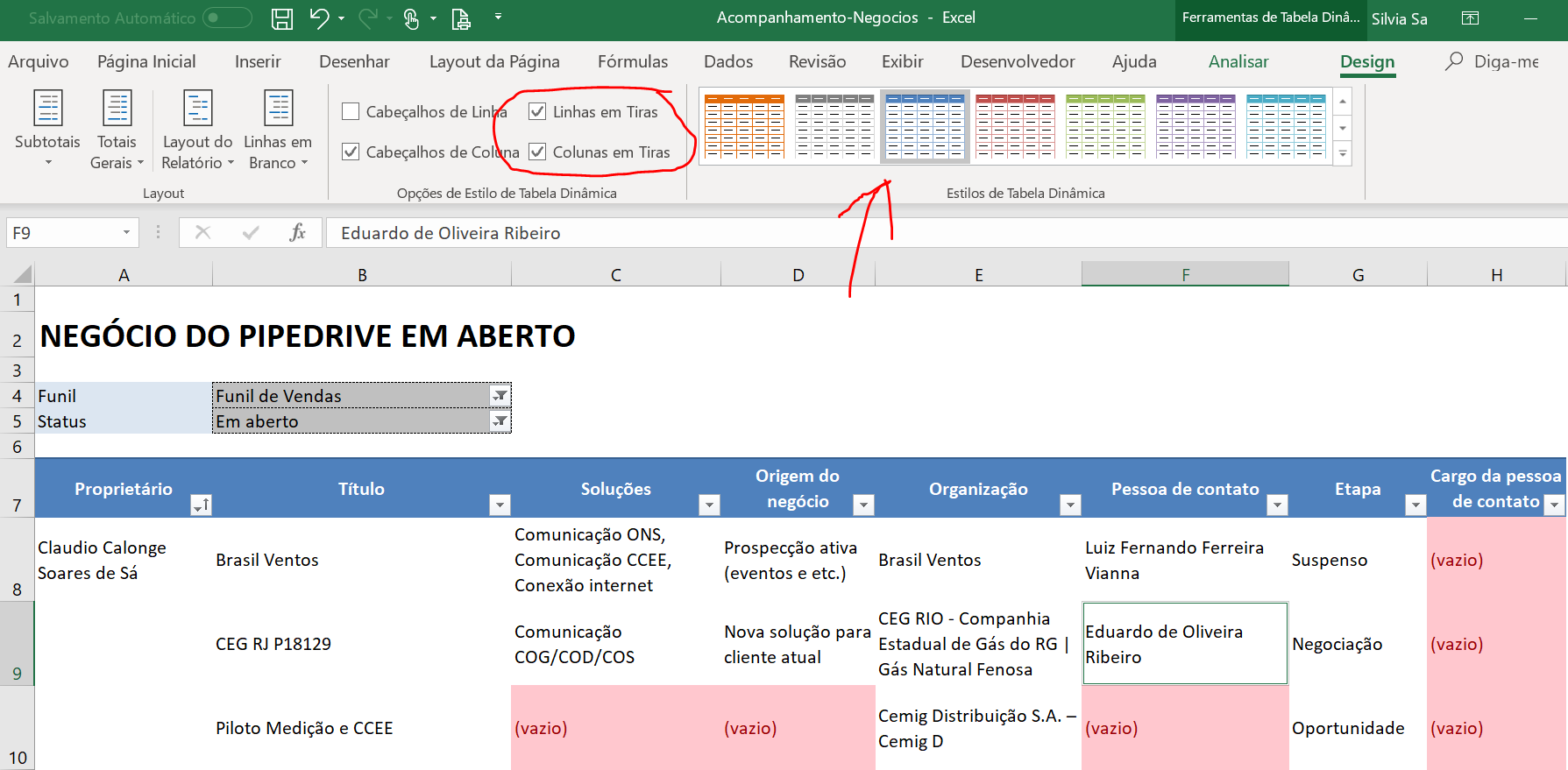 Can´t Add Lines In My Pivot Table Design Microsoft Community Hub