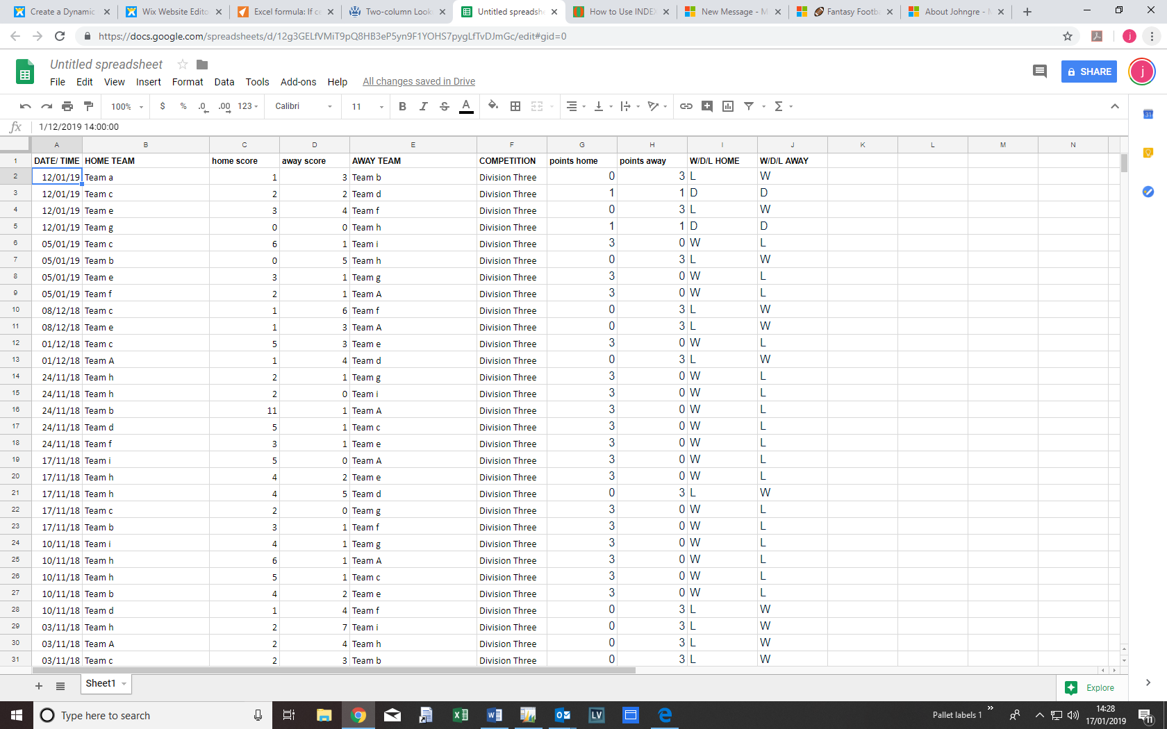 HELP with my football league fixtures | Microsoft Community Hub