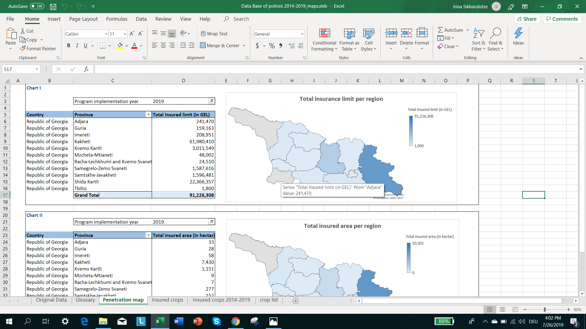 Excel map chart - province recognized but not shown in colors ...
