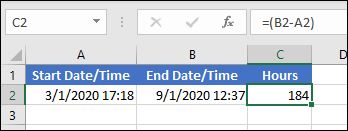 Hours between two dates and time | Microsoft Community Hub