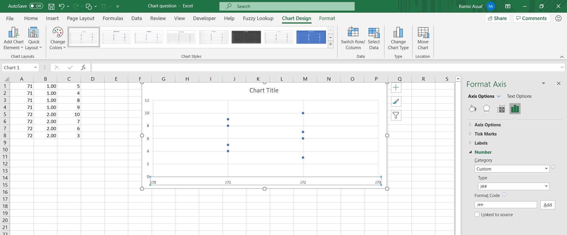 Excel Chart Several Y values against one X Value | Microsoft Community Hub