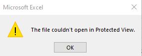 The file couldn't open in Protected View. Excel error from Power BI xlsx export | Microsoft ...