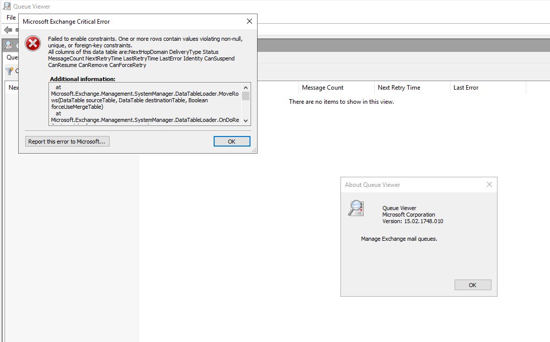 Issue with Queue Viewer after Exchange 2019 CU15 Upgrade (Hybrid Mode Environment) | Microsoft ...
