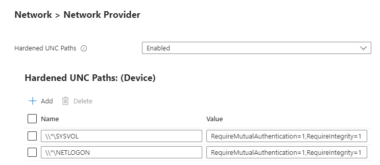Security Baseline 23H2 issue with Hardened UNC Paths | Microsoft ...
