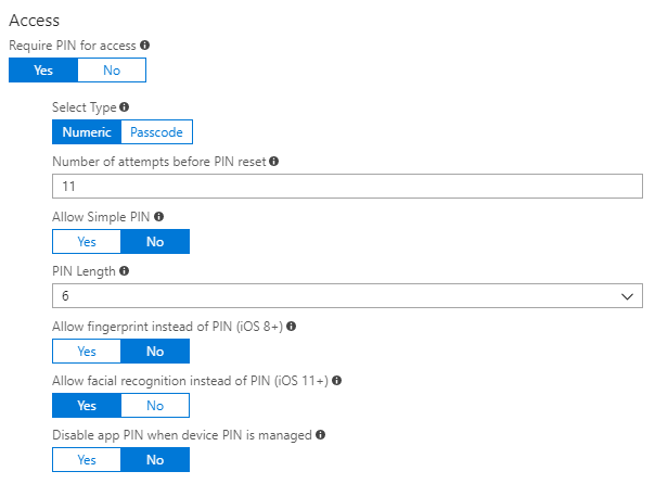 iOS FaceID with MAM policy not working and asking for PIN | Microsoft ...