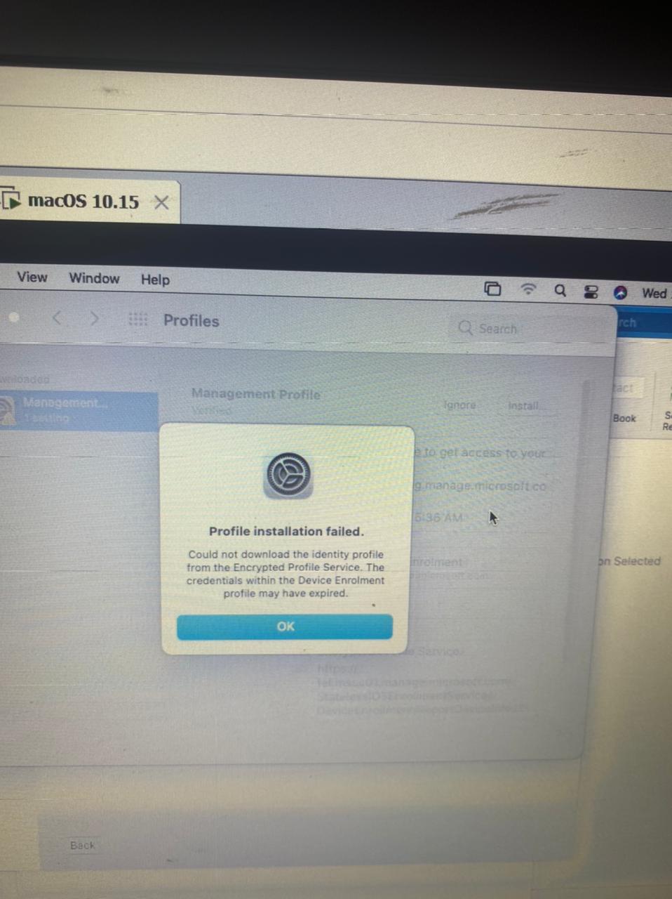 Could not download the identity profile from the encrypted profile ...