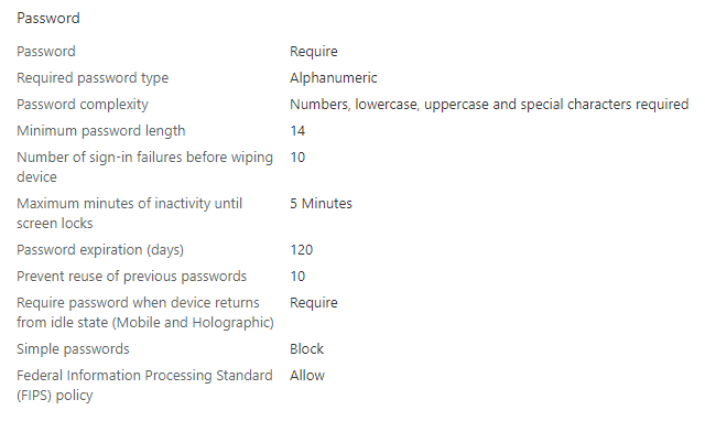 Device is marked non-compliant after implementing a password policy ...