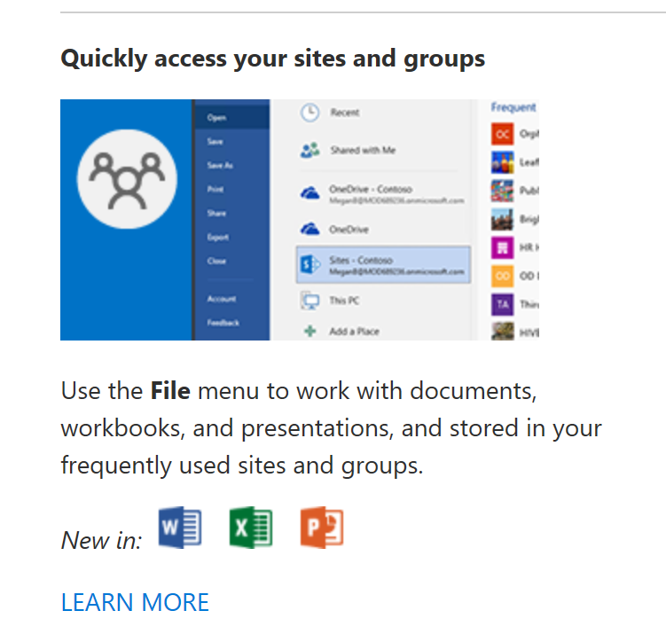 Office ProPlus access to Group Files? Don't see my groups. Ref: April ...