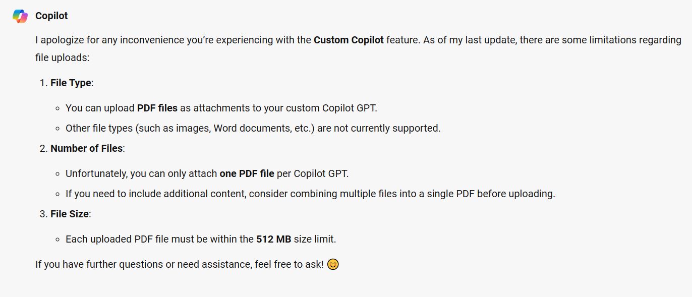 Custom Copilot GPT - Upload PDF's (More Feeder Content Needed ...