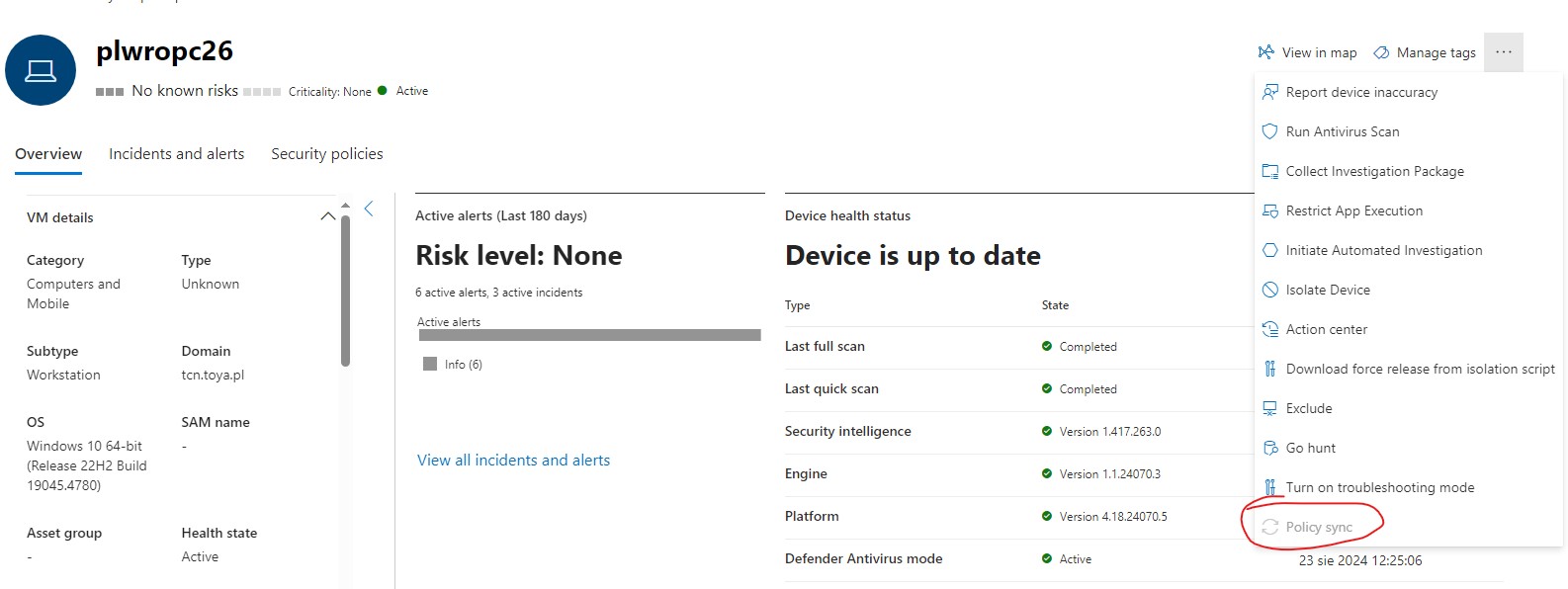 Onboard domain computers by GPO deployment. Policy created by Defender ...