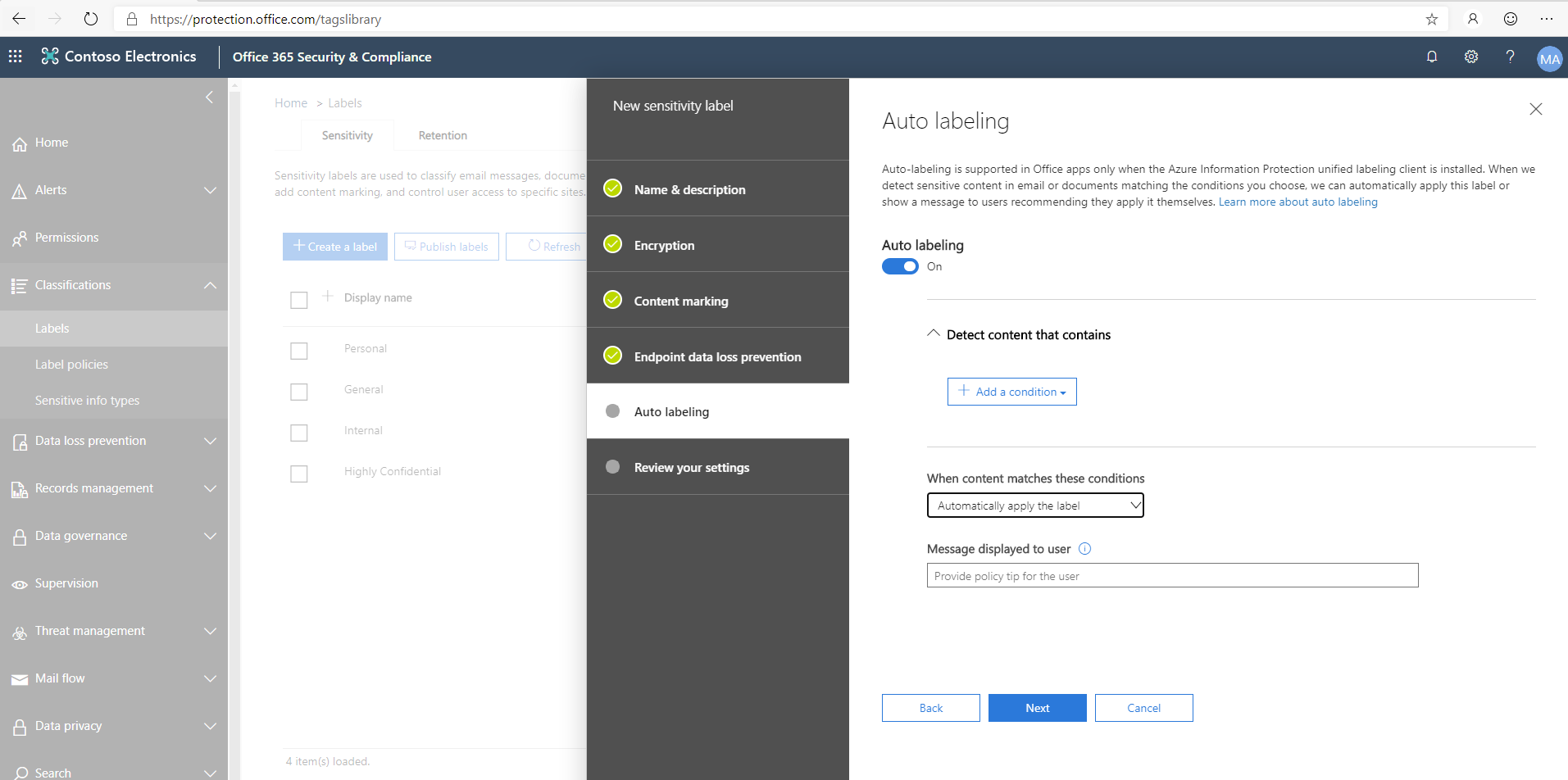 Setting a default sensitivity label on a SharePoint Site or Document ...
