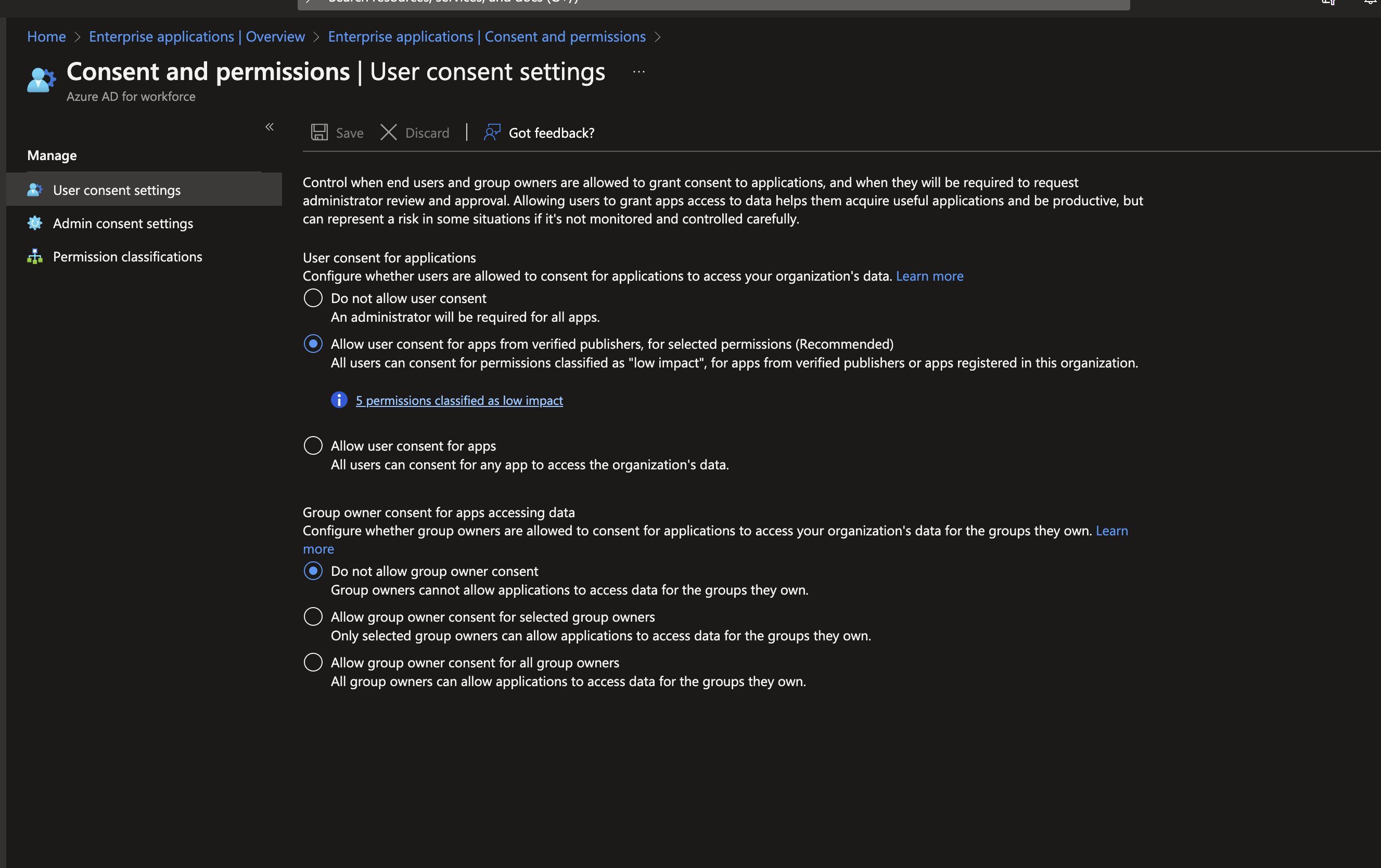 Secure Score - Do not allow users to grant consent to trusted ...