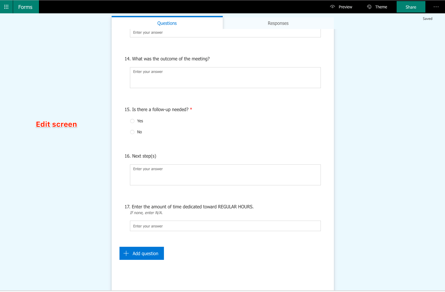 Questions missing when I preview form | Microsoft Community Hub