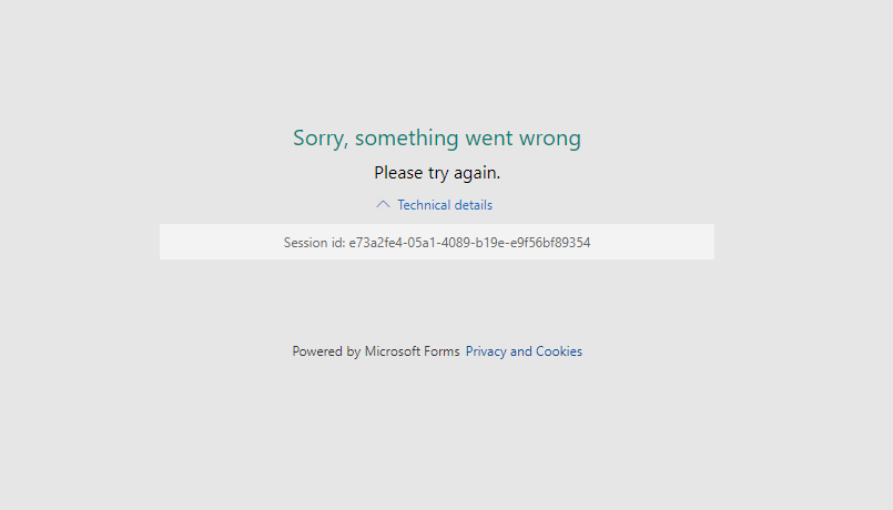 Microsoft Forms Runtime Error | Microsoft Community Hub