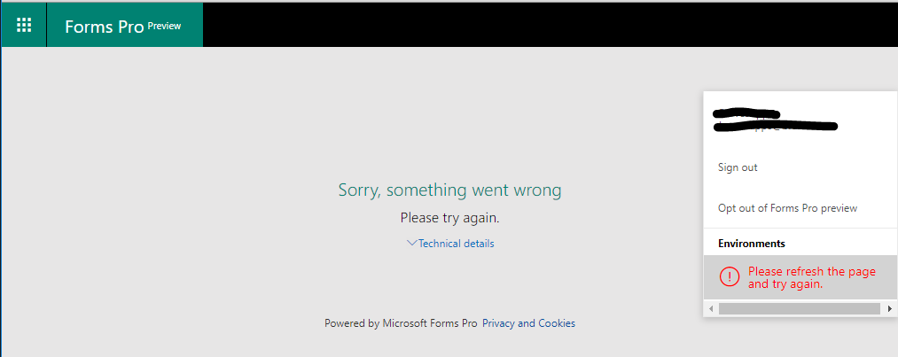 MS Forms Pro Will Not Load | Microsoft Community Hub