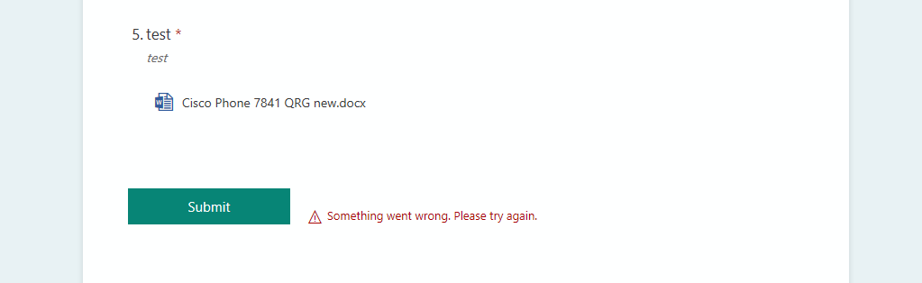 Forms Error when submitting | Microsoft Community Hub