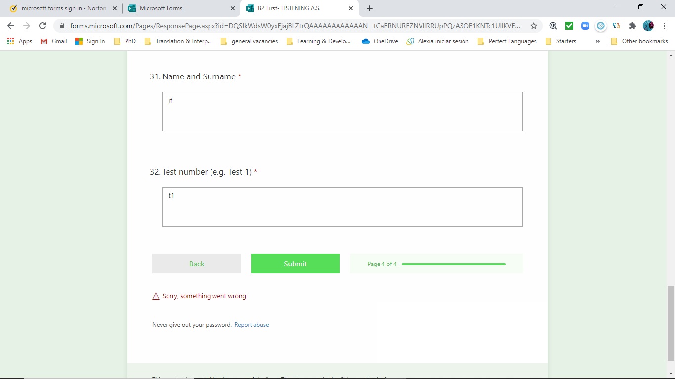 Sorry, something went wrong - when submitting a Form | Microsoft ...