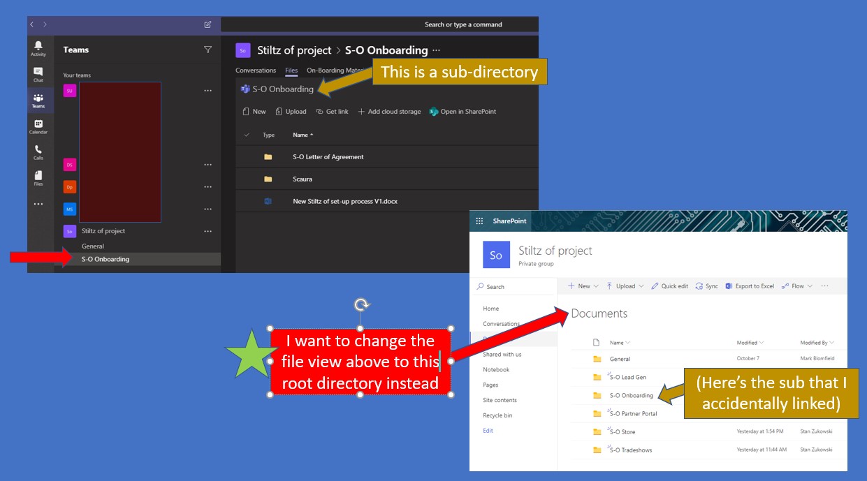 How to change directory on Teams Channel - File tab without deleting ...