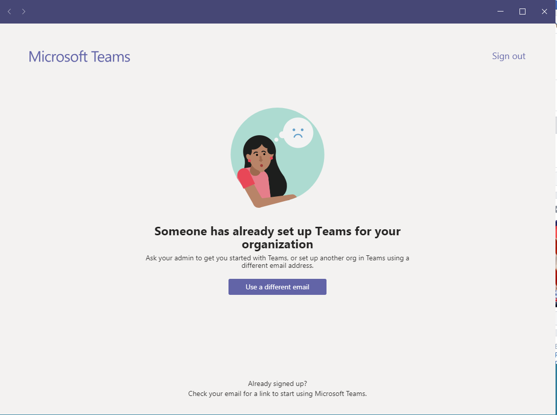 "Someone has already set up Teams for your organization" | Microsoft ...