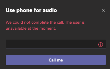 Error while joining a meeting with Phone Audio + Dial in manually doesn ...