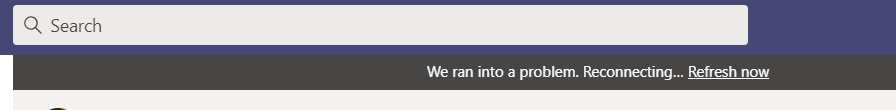 Teams error "We ran into a problem. Reconnecting..." | Microsoft ...