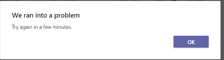 Teams error "We ran into a problem. Reconnecting..." | Microsoft ...
