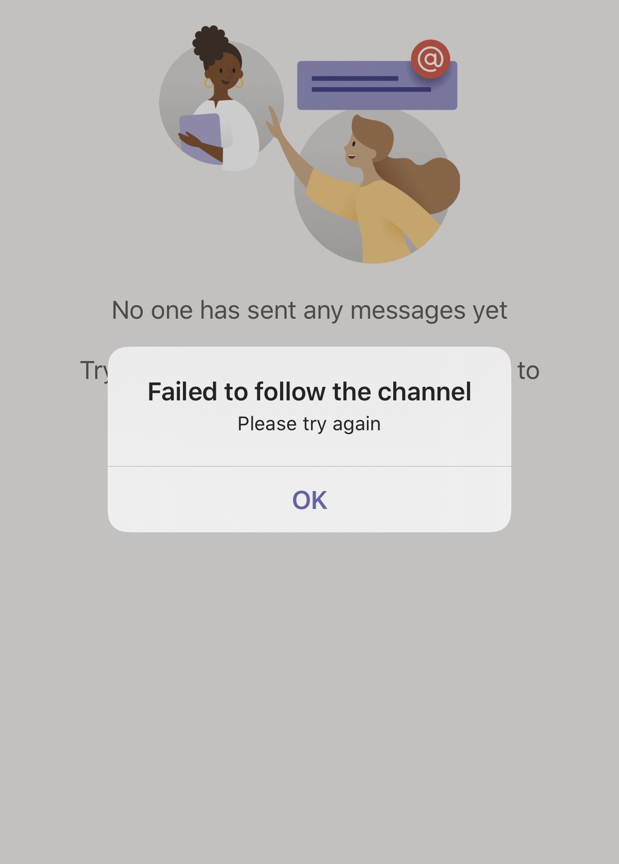 Failed to follow channel error message | Microsoft Community Hub