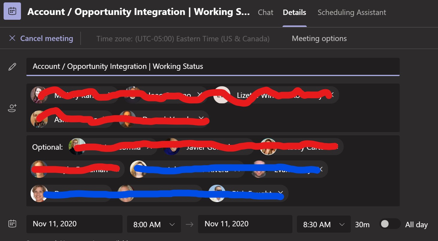 Channel Meeting | Optional Attendees Being Added | Microsoft Community Hub