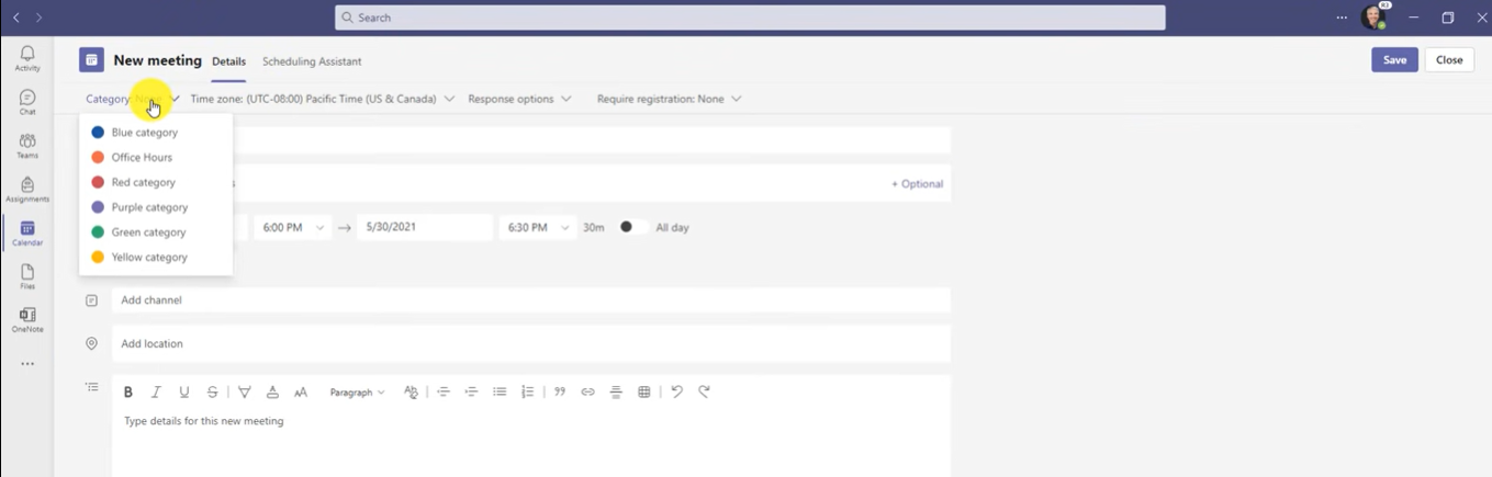 Teams Calendar - please show my categories/colors from Outlook Exchange ...