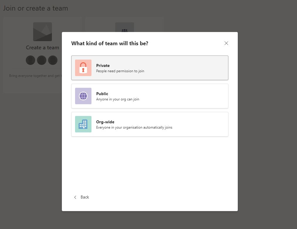 Unable to create an Org Wide Team | Microsoft Community Hub