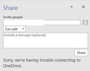 Unable to share a document from Word | Microsoft Community Hub