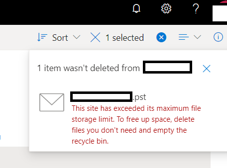 PST On OneDrive Consumed all the space | Microsoft Community Hub