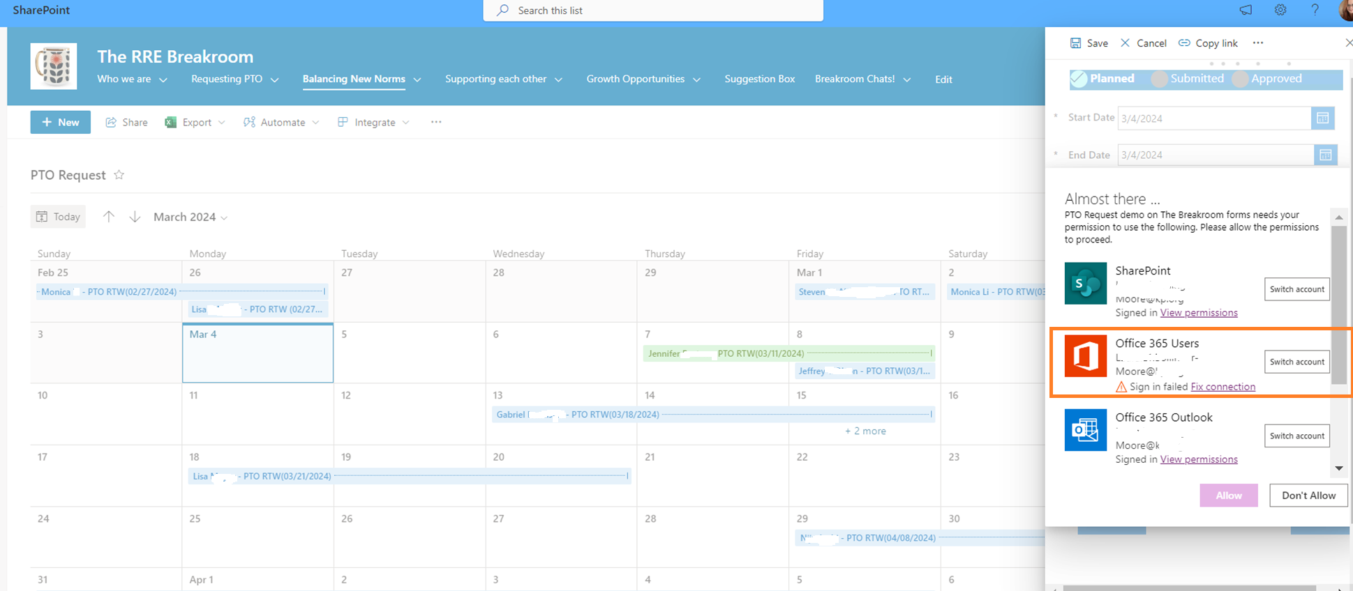 Connection error/fix prompt in SharePoint/Power App & Power Automate ...