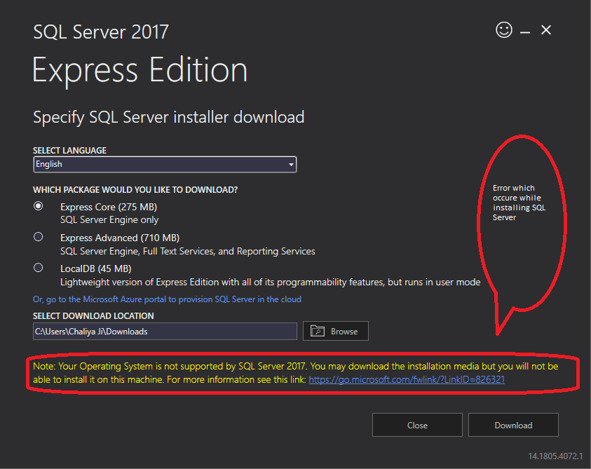 Operating system is not supported by SQL Server 2017 | Microsoft ...