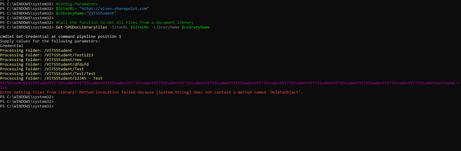Cant delete file from SP online document library using Powershell ...