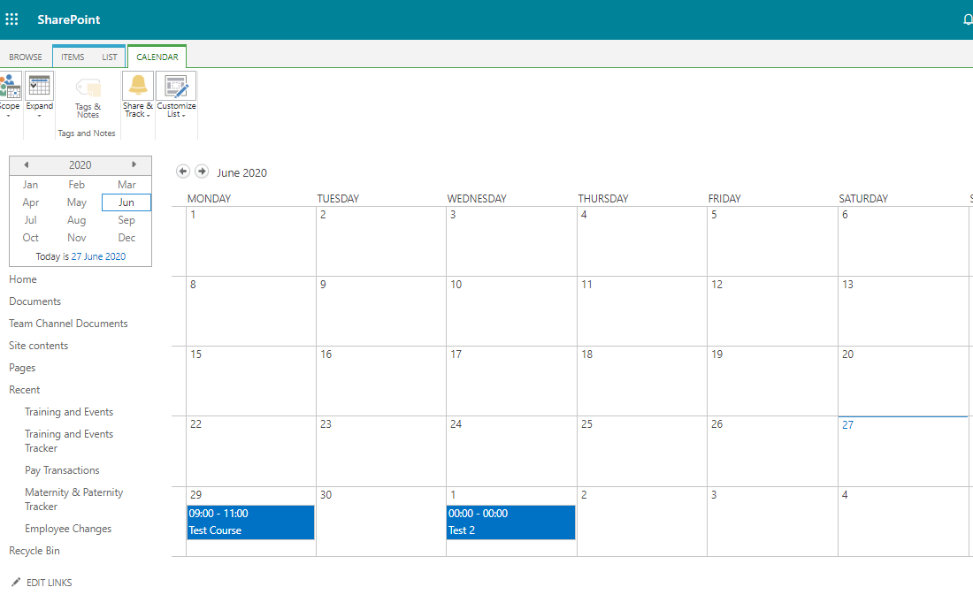 Sharepoint List calendar view in webpart not displaying in calendar ...