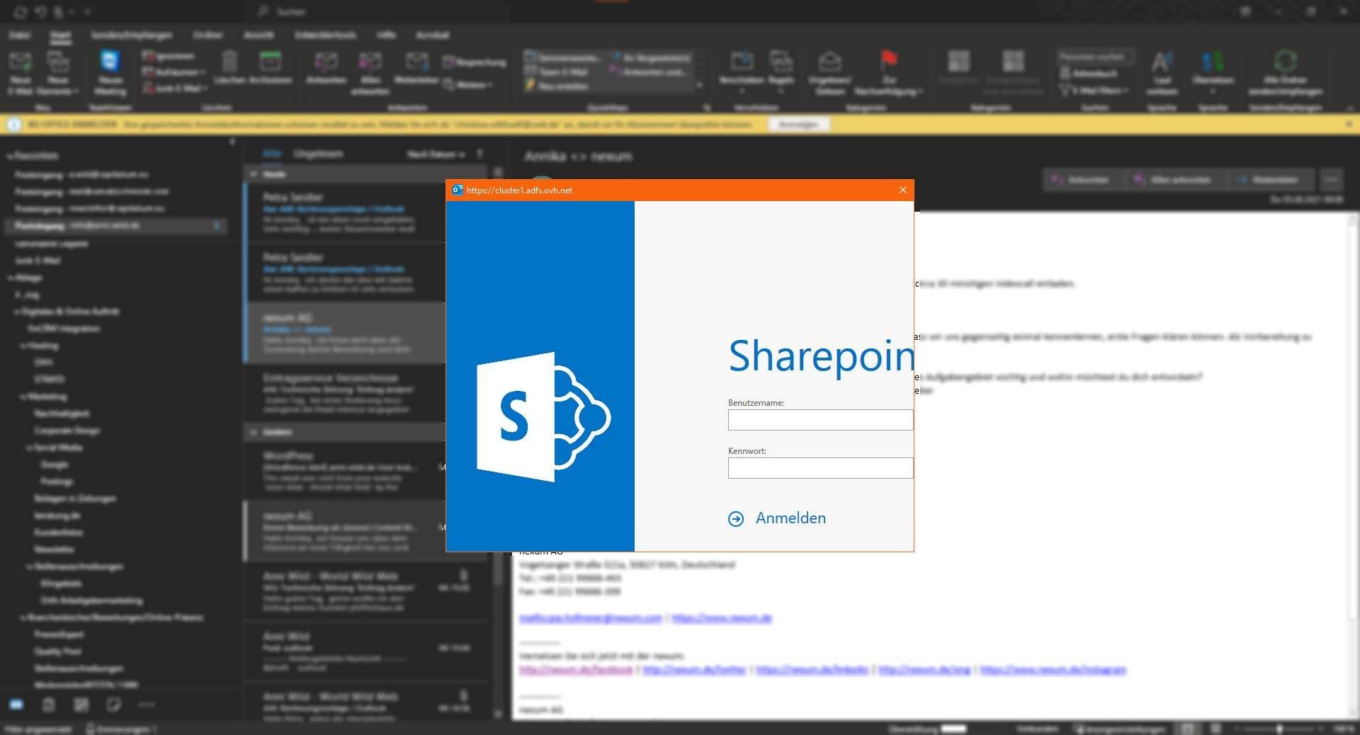 Sharepoint Login Pop-up appears when opening Outlook | Microsoft Community Hub