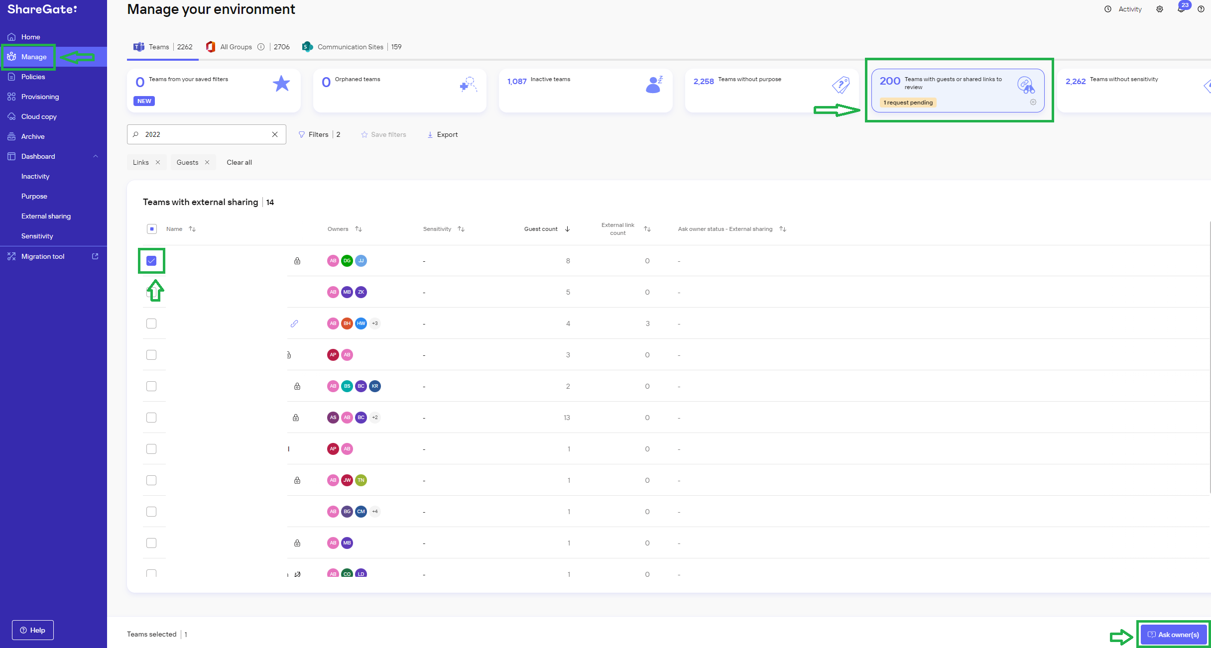 Sharegate Manage tool: Can you customize text in Ask Owner(s) email ...