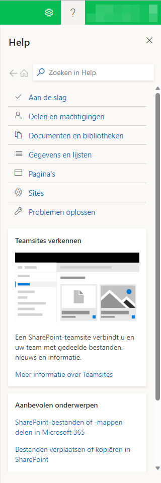 Customize Help button for SharePoint Online | Microsoft Community Hub