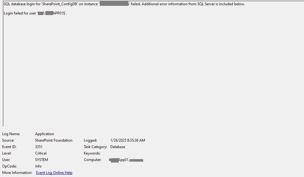 Event Id :3351 Error in Sharepoint Subscription Edition | Microsoft ...